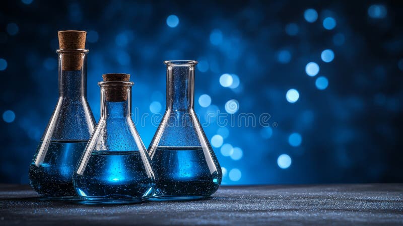 A Polygonal Lab with a Blue Background and Blank Space for ...