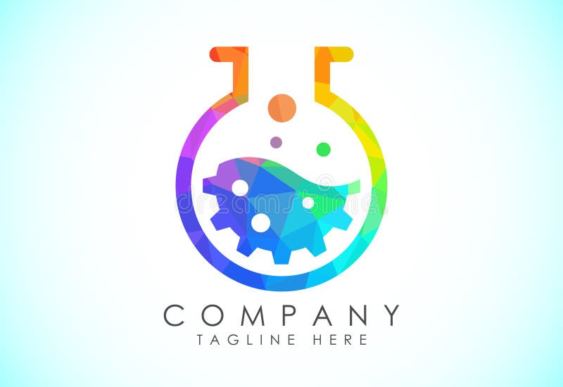 Polygonal Lab Logo Design Vector Template, Low Poly Lab Logo Science ...
