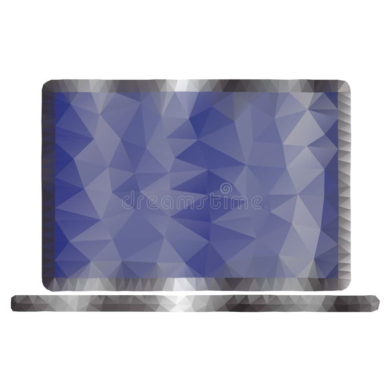 Polygonal laptop stock vector. Illustration of blue - 110588682