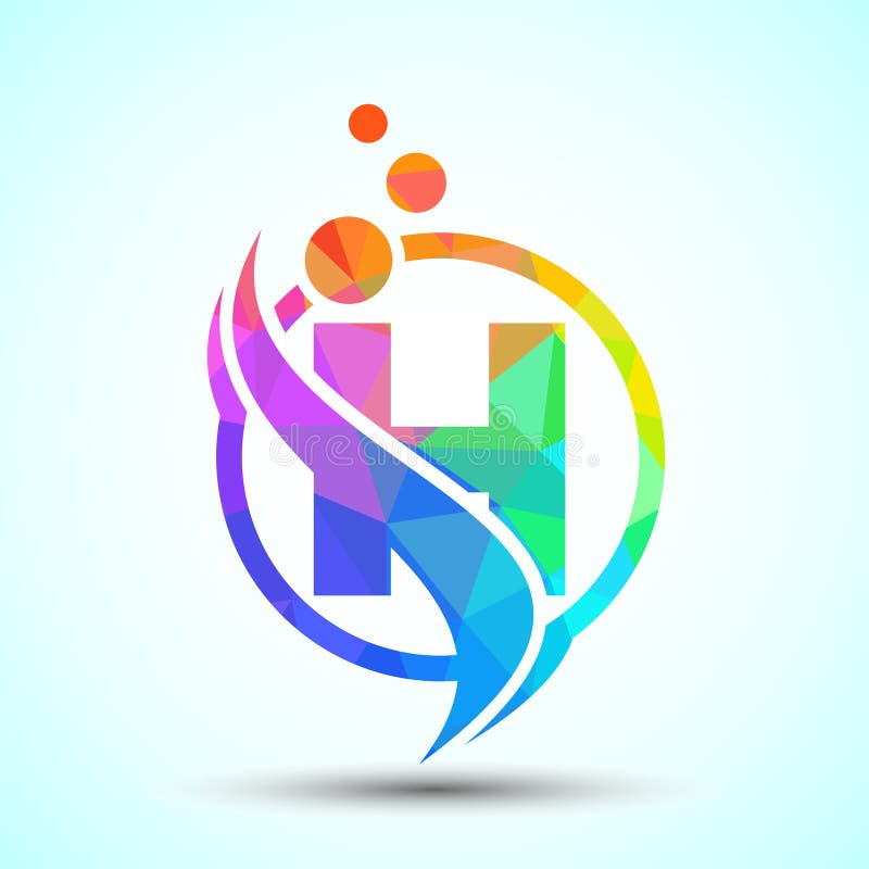 Polygonal Letter H with the Swoosh, Biotech Logo Design Concept ...