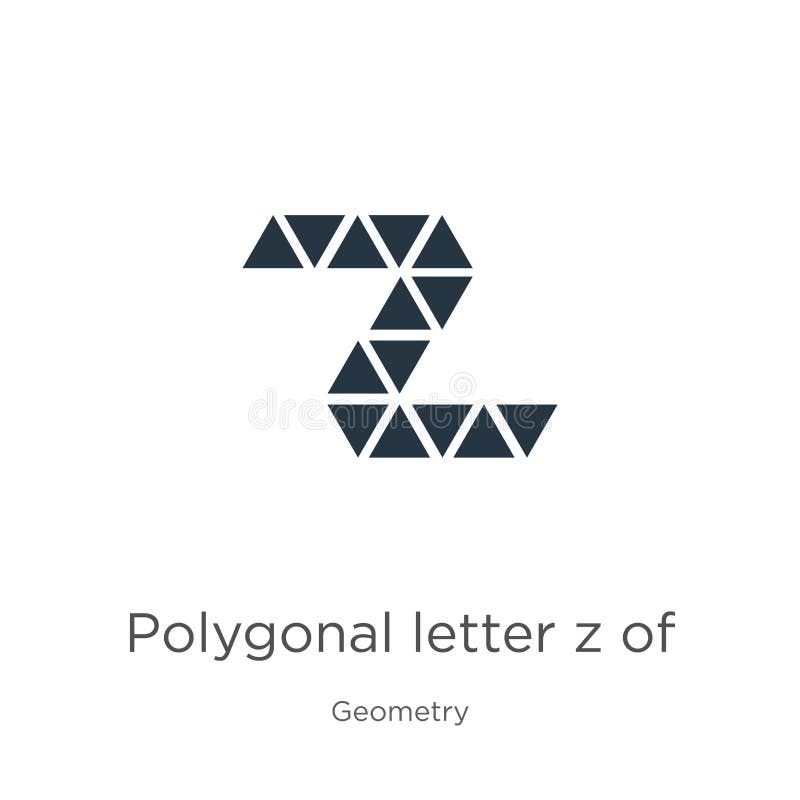 Polygonal Letter Z of Small Triangles Icon Vector. Trendy Flat ...