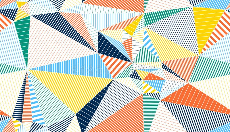 Polygonal Linear Color Seamless Pattern, Graphic Colorful Low Poly ...