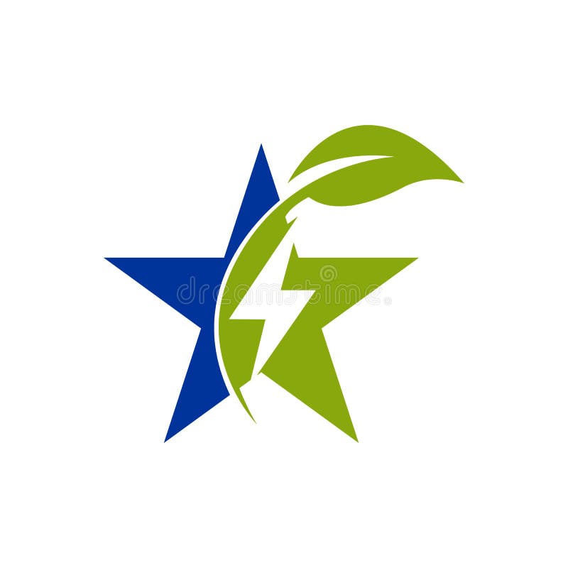 Polygonal Logo of Star with Lightning on a Light Background. Vector ...