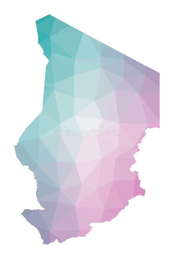 Polygonal Map of Chad. Geometric Illustration of. Stock Vector ...