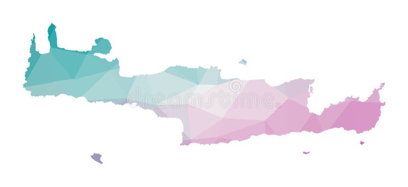 Polygonal map of Crete. stock vector. Illustration of icon - 184452524