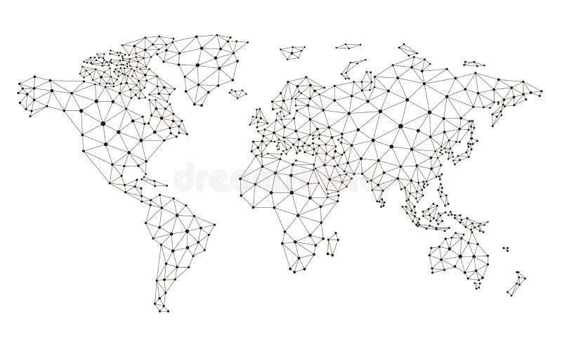 Polygonal Map. Digital Globe Earth, Polygons Maps, World Wide Internet ...