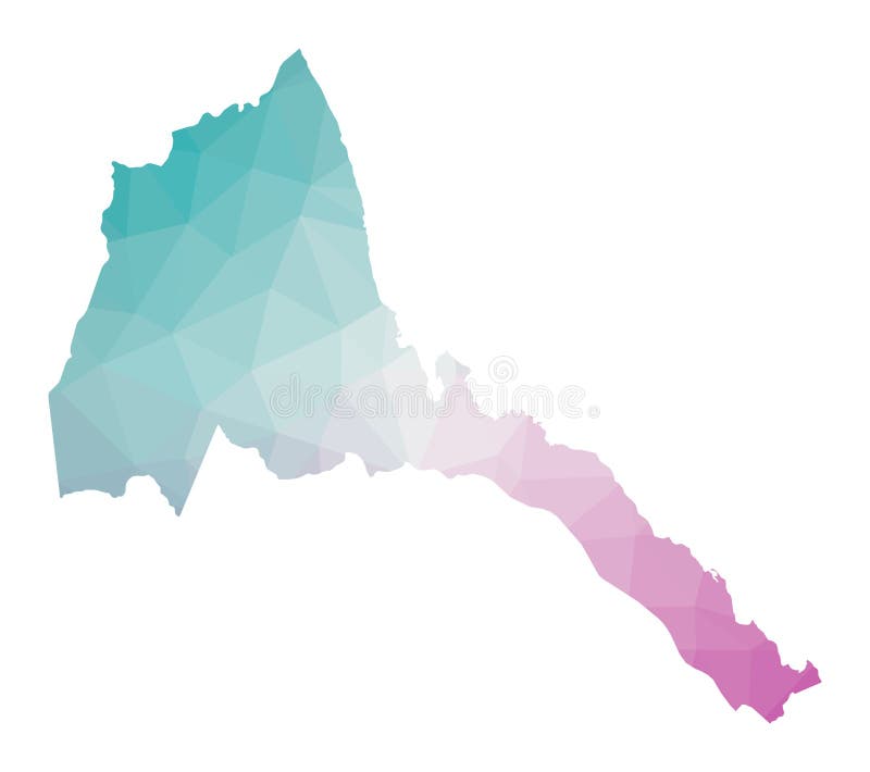 Polygonal map of Eritrea. stock vector. Illustration of country - 185350006 Polygonal map of Eritrea. stock vector. Illustration of country - 185350006