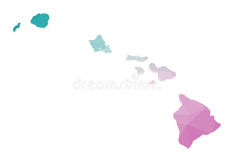 Hawaii geometric map. stock vector. Illustration of cartography - 182008368