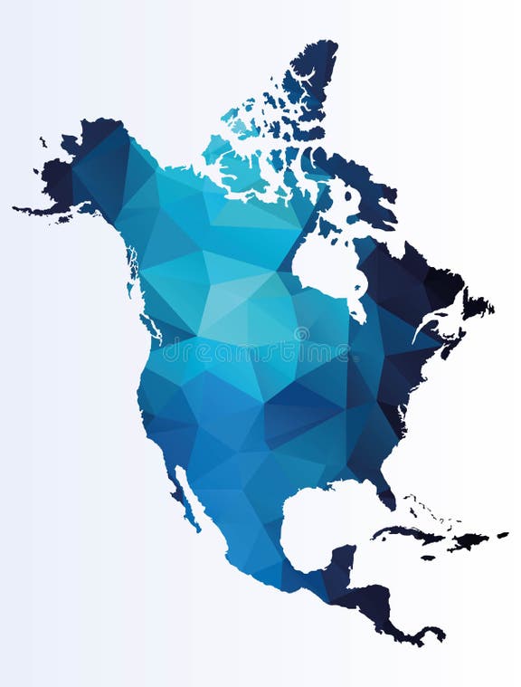 Polygonal Map of North America Stock Illustration - Illustration of ...