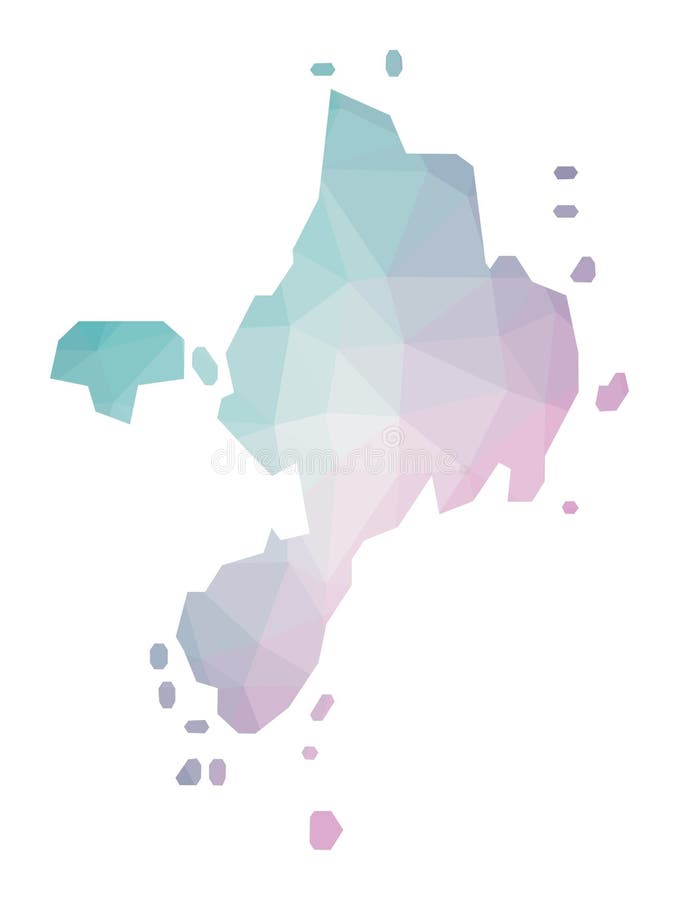 Polygonal Map of Sark. Geometric Illustration of. Stock Vector ...