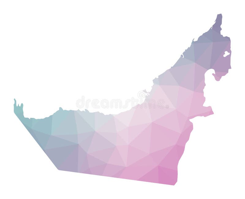 Polygonal map of UAE. stock vector. Illustration of design - 183031362