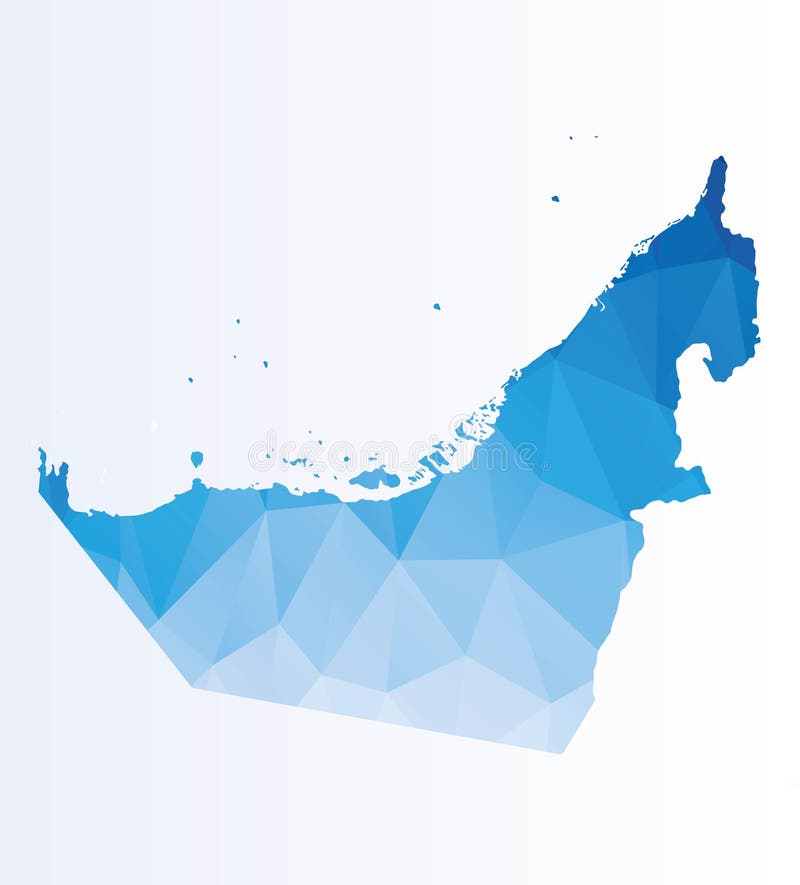 Polygonal map of UAE stock illustration. Illustration of design - 117818825