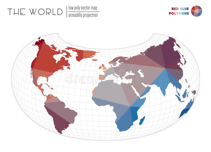 Polygonal Map of the World. Stock Vector - Illustration of boundary ...