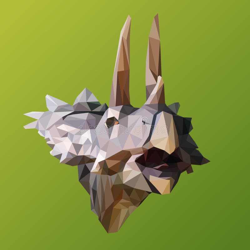 Polygonal Marginocephalia Dinosaur, Polygon Geometric Vector Stock ...