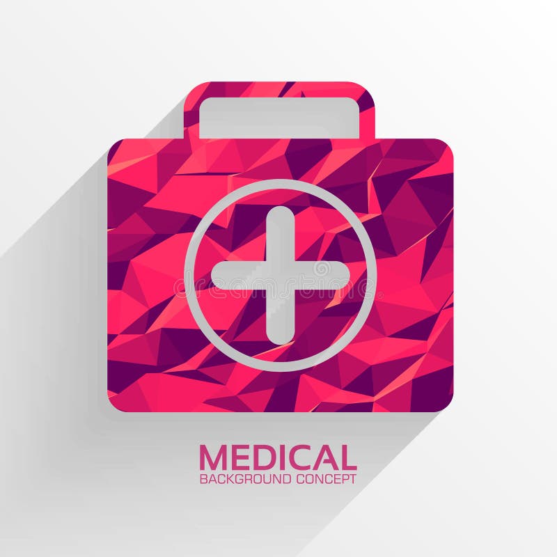Polygonal Medical First Aid Kit Vector Background Stock Illustrations ...