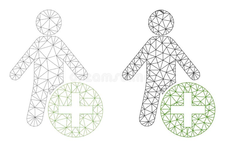 Mesh Add Man Icon Variants in Polygonal Carcass Vector Style Stock ...