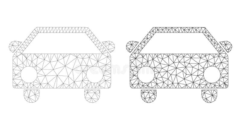 Mesh Car Icon Versions in Polygonal Wire Frame Vector Style Stock ...