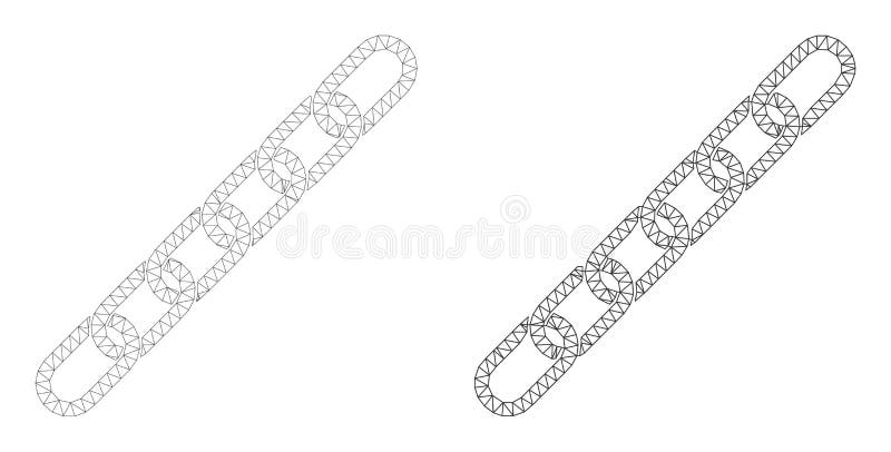 Mesh Chain Icon Versions in Polygonal Flat Vector Style Stock Vector ...