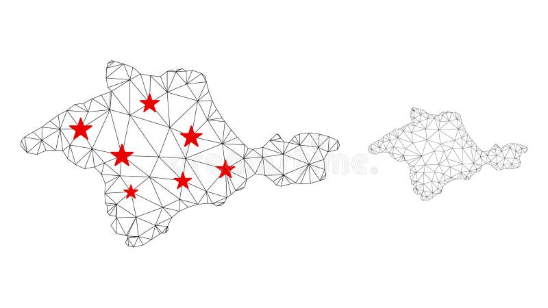 Polygonal 2D Mesh Vector Crimea Map with Stars Stock Vector ...