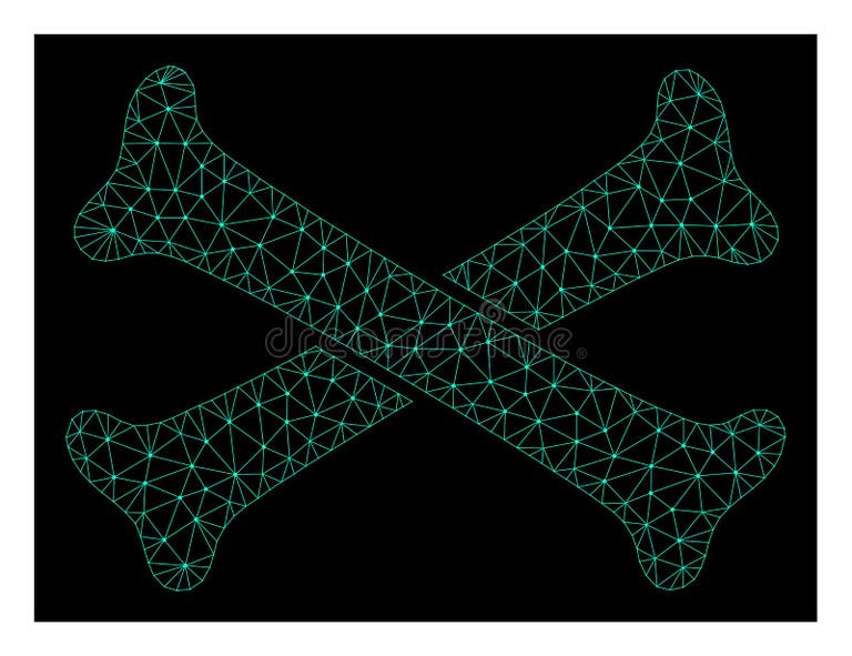 Mesh Crossing Bones in Polygonal 2D Vector Style Stock Vector ...