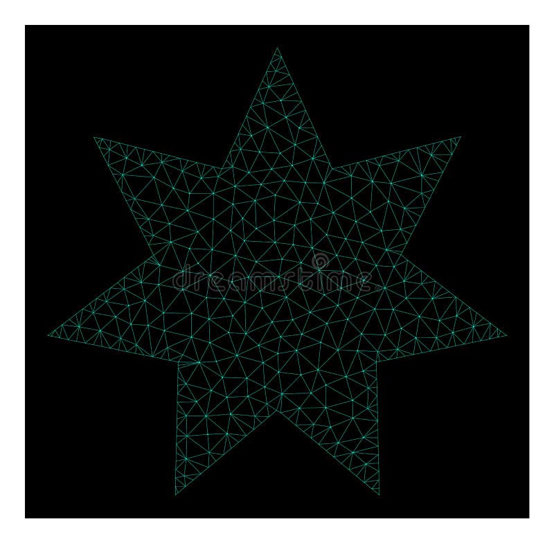 Mesh Eight Corner Star in Polygonal 2D Vector Style Stock Vector ...