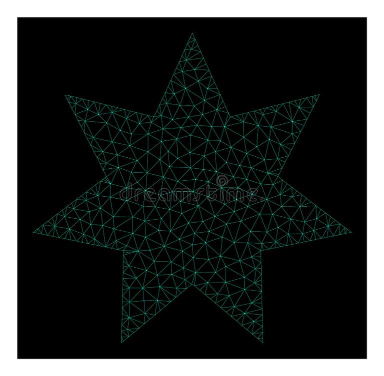 Mesh Eight Corner Star in Polygonal 2D Vector Style Stock Vector ...