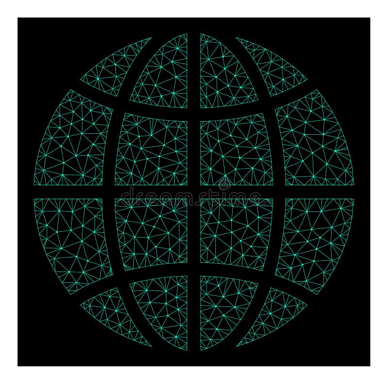 Mesh Globe in Polygonal Wire Frame Vector Style Stock Vector ...