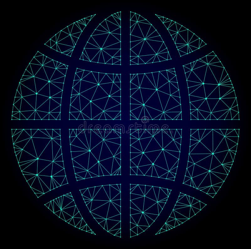 Polygonal Wire Frame Mesh Vector Globe Stock Vector - Illustration of ...