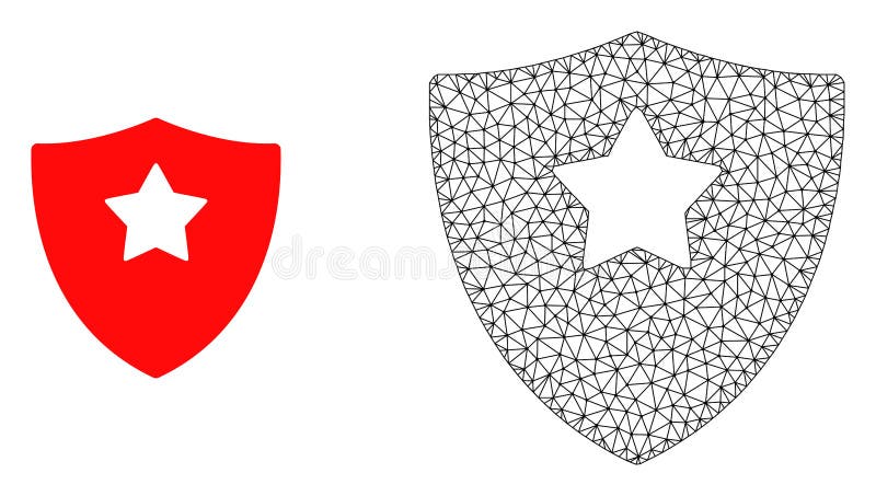 Vector Carcass Mesh Guard Shield and Flat Icon Stock Vector ...