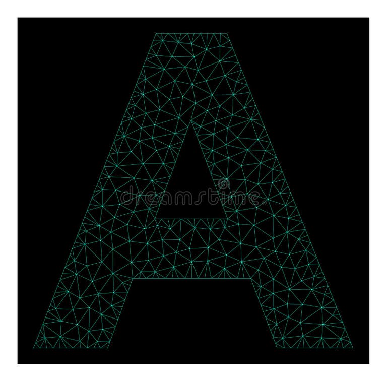 Mesh Letter a in Polygonal 2D Vector Style Stock Vector - Illustration ...