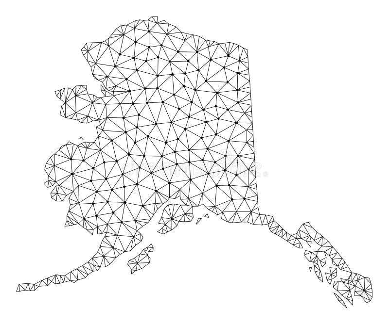 Polygonal Network Mesh Vector Map of Alaska State Stock Vector ...