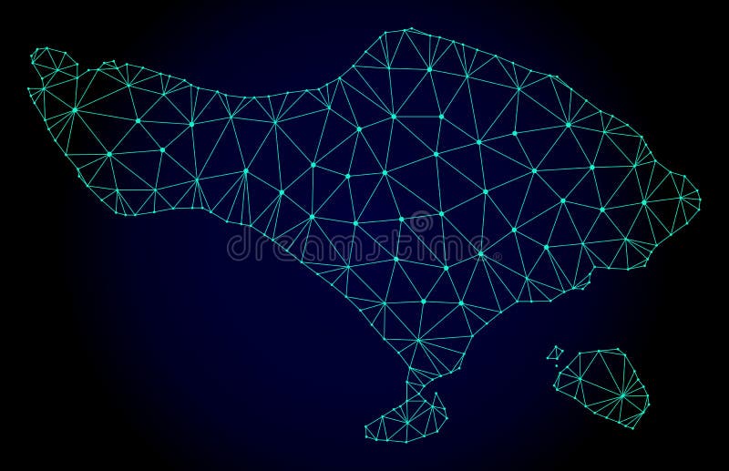 Network Map of Bali. Island Digital Connections. Stock Vector ...