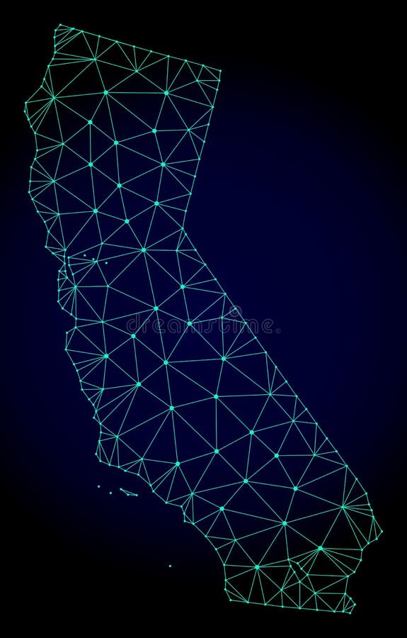 California network map. stock vector. Illustration of california - 92820850