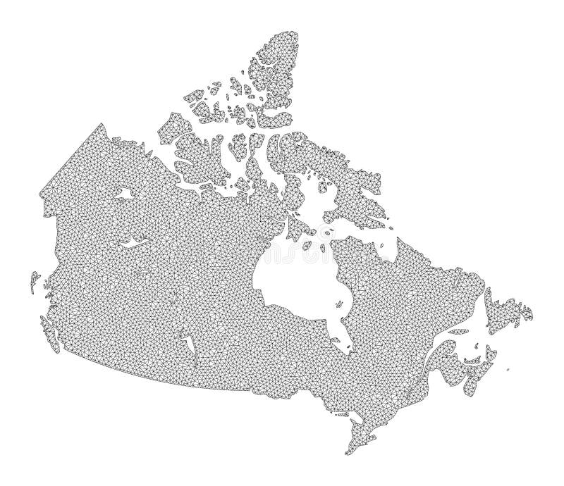 Polygonal 2D Mesh High Resolution Raster Map of Canada Abstractions ...