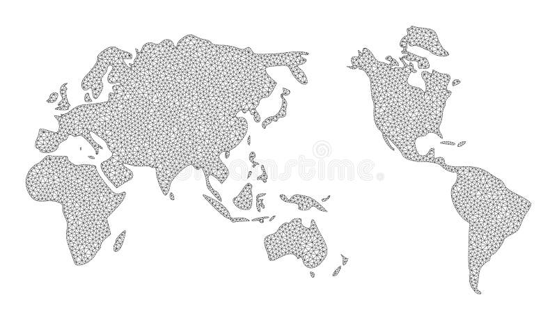 Polygonal Network Mesh High Detail Raster Map of Earth Abstractions ...