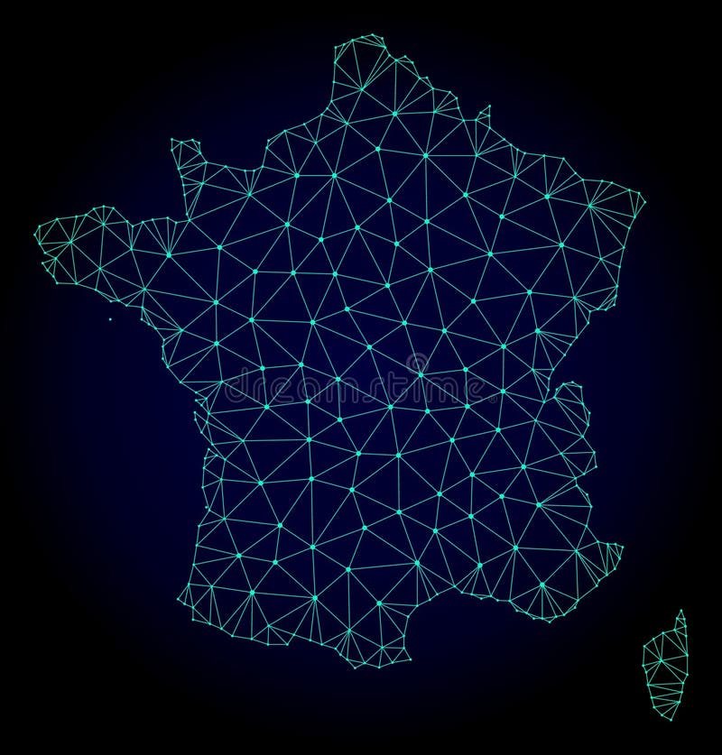 Polygonal 2D Mesh Vector Map of France Stock Vector - Illustration of ...