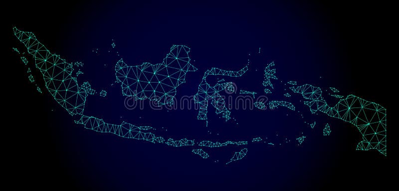 Polygonal Map of Indonesia. Stock Vector - Illustration of outline ...