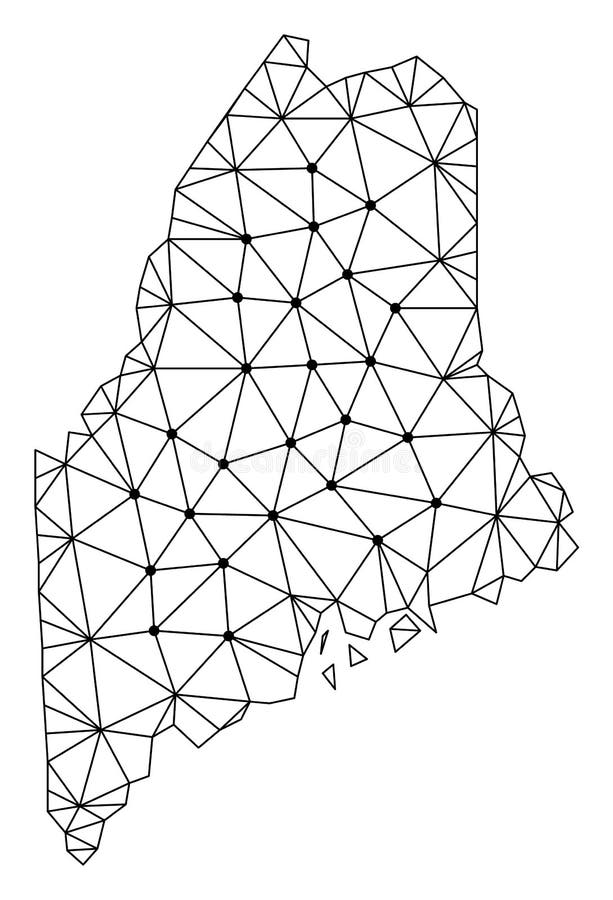 Maine network map. stock vector. Illustration of maine - 93104416