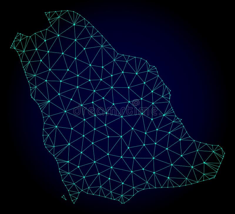 Polygonal Carcass Mesh Vector Map of Saudi Arabia Stock Vector ...