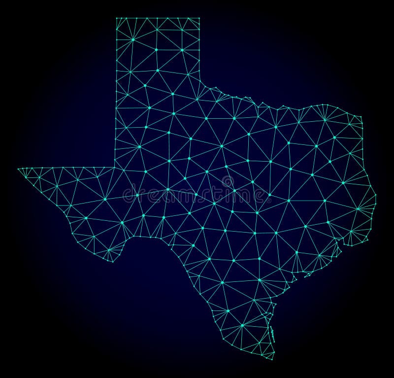 Polygonal Carcass Mesh Vector Map of Texas State Stock Vector ... Polygonal Carcass Mesh Vector Map of Texas State Stock Vector ...