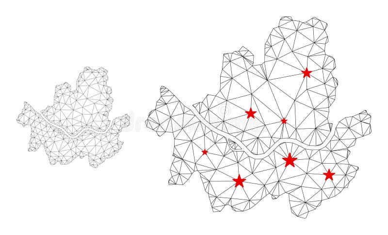 Polygonal 2D Mesh Vector Seoul City Map with Stars Stock Vector ...