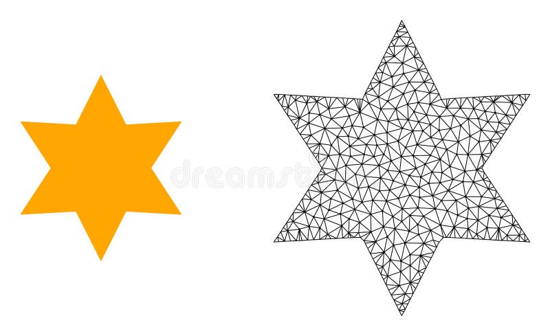Vector Network Mesh Six Corner Star and Flat Icon Stock Vector ...