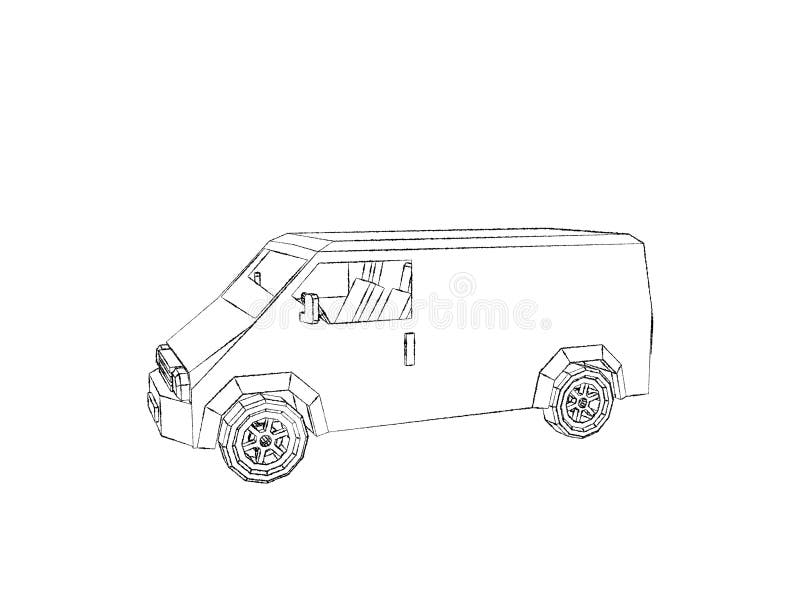 Sketch of a minibus stock vector. Illustration of city - 33919458