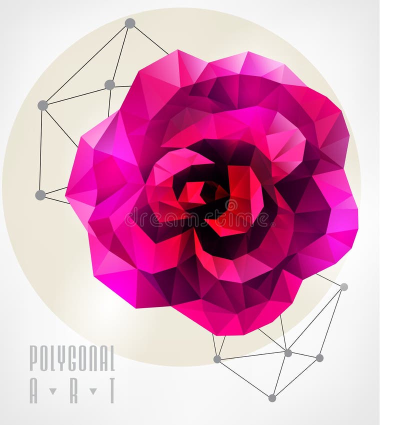 Polygonal White Rose, Polygon Abstract Flower, Vector Stock Vector ...