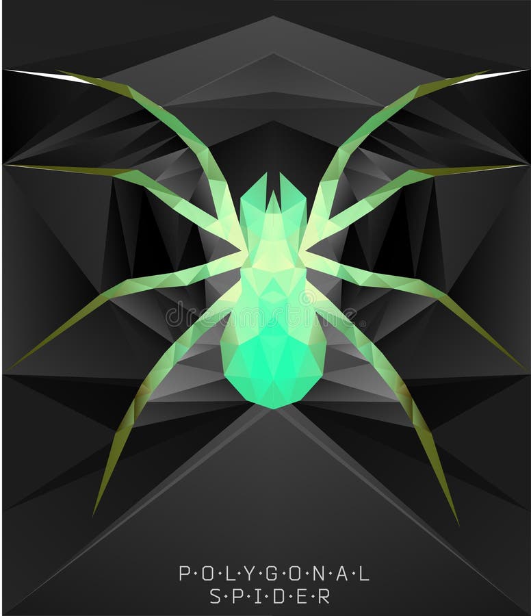 Polygonal Spider. Geometric Illustration Stock Vector - Illustration of ...