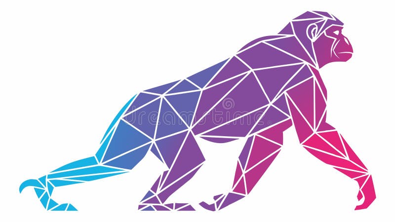 Polygonal Monkey, Abstract Primate Art, Modern Wildlife Design, Vector ...