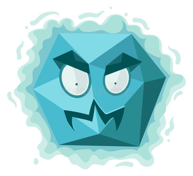 Polygonal Monster Face. Cartoon Evil Creature Head Stock Illustration ...