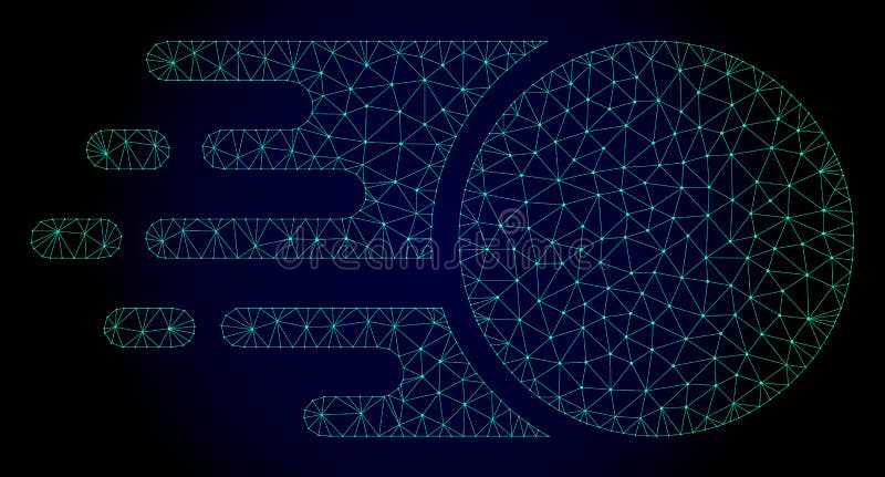 Moving Sphere Polygonal Frame Vector Mesh with Fast Motion Effect Stock ...