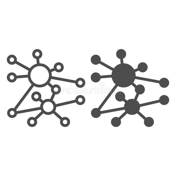 Polygonal Net Algorithm Line and Solid Icon, Neural Network Concept. Vector Graphics Stock ...