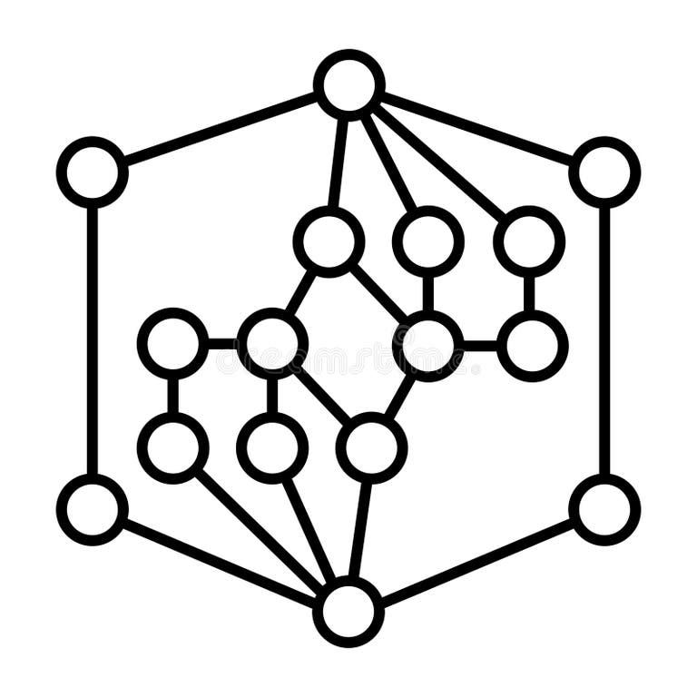 Polygonal Net Grid Thin Line Icon, Neural Network Concept. Vector Graphics Stock Vector ...